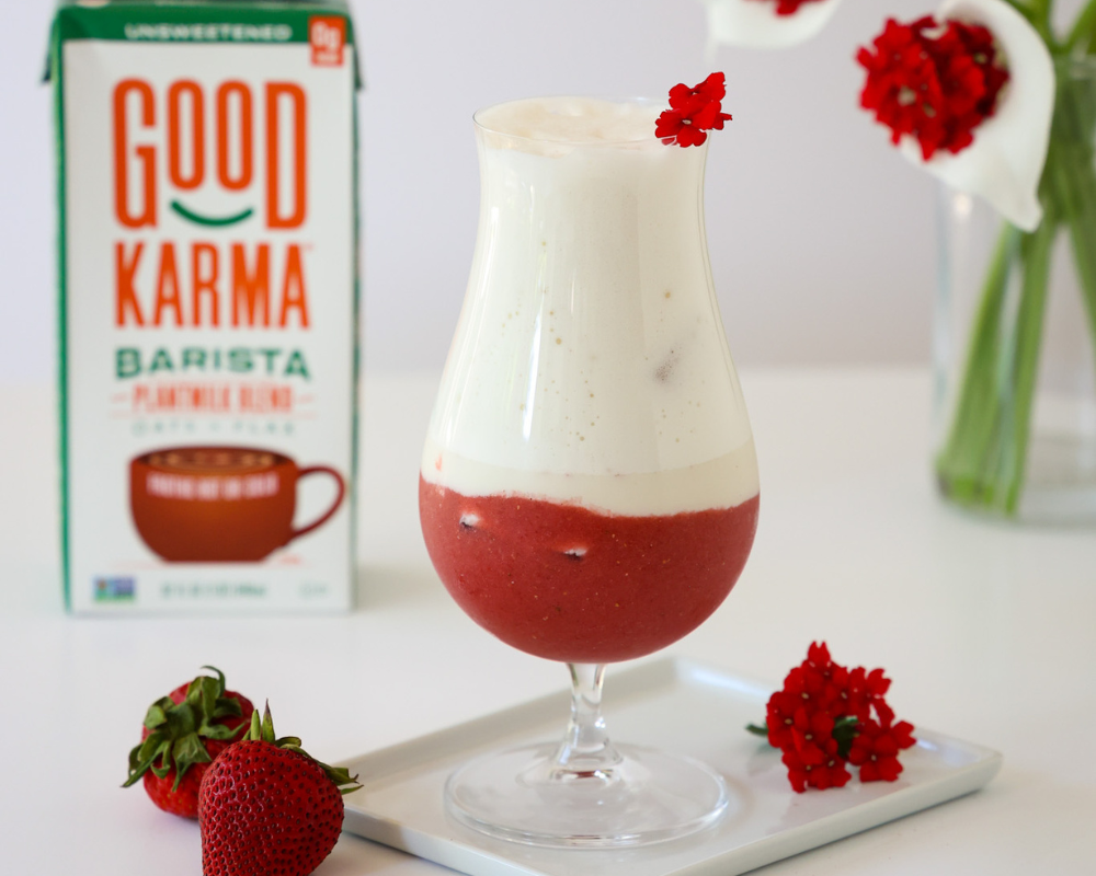Iced Strawberry Acai Latte – Good Karma Foods